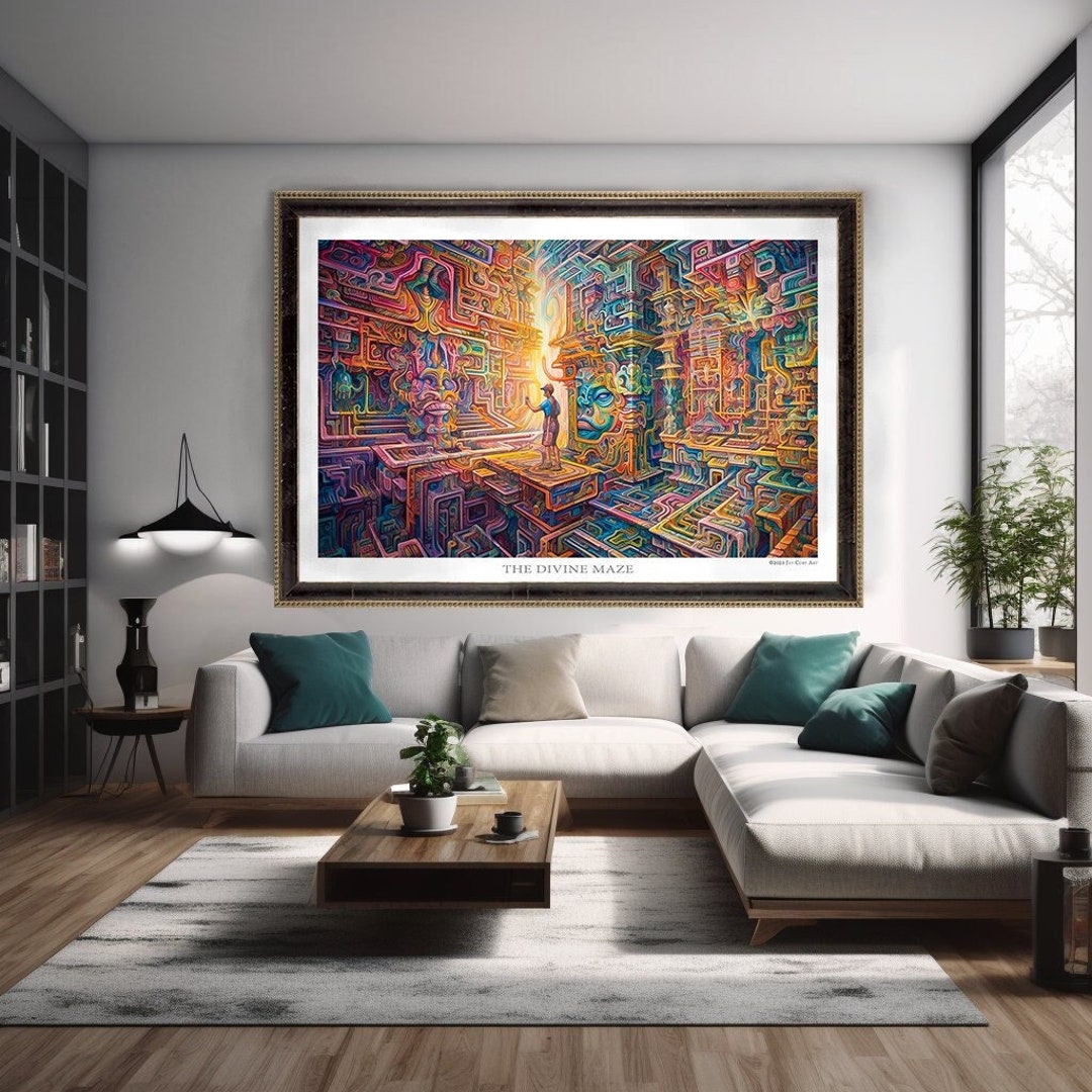 Divine Dreamscape: Visionary, Abstract Wall Art, Art Print, Fractal Art ...