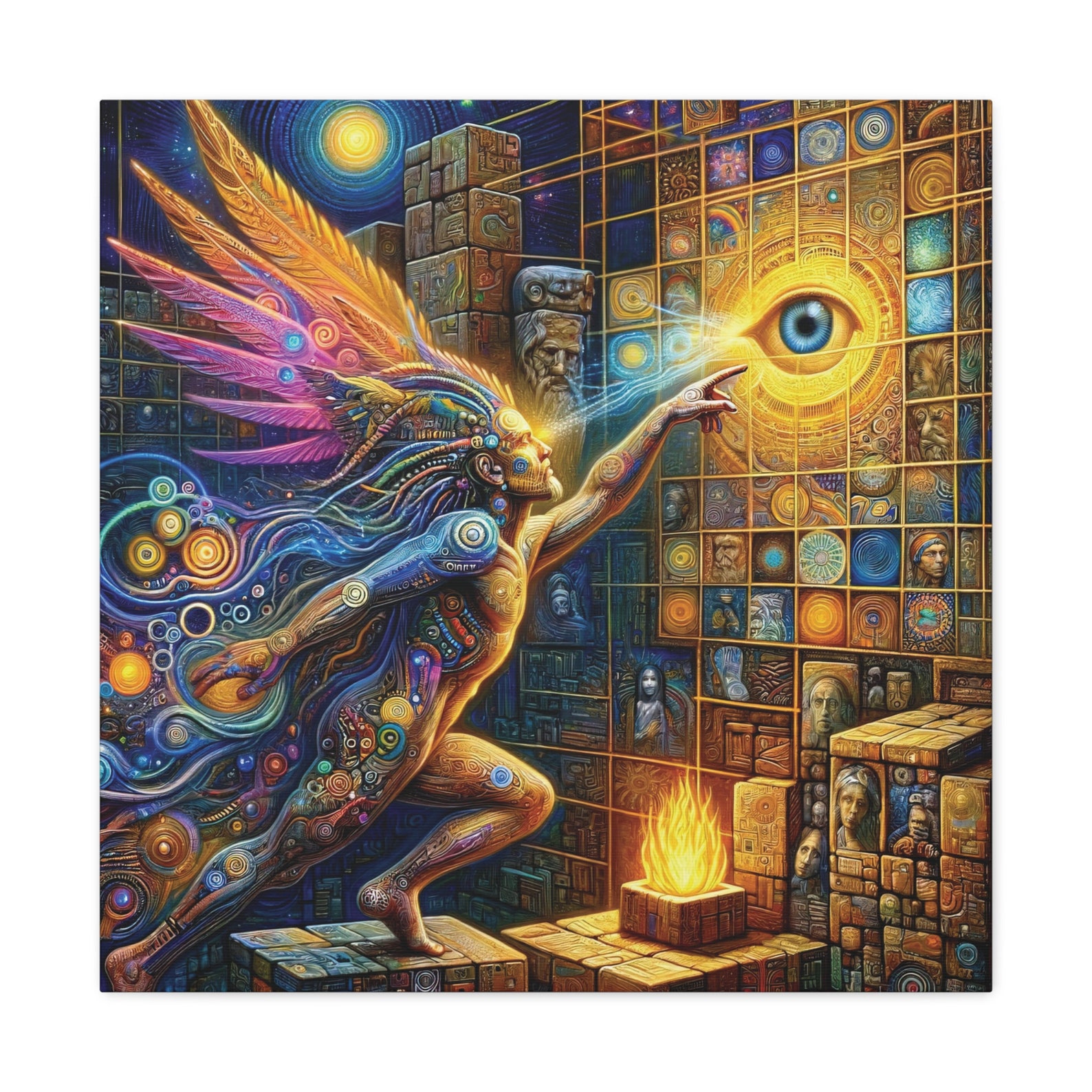 Mystic Vision Canvas Print, Visionary Art, Shamanic Wallart, Sacred ...