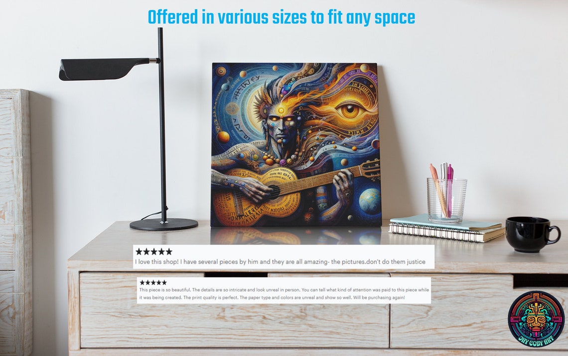 Cosmic Bard Canvas Print, Visionary Art, Psychedelic Art, Music of the ...