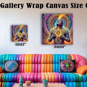 Heart Chakra Awakening Canvas Print, Reiki Art, Therapy Office Decor ...