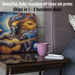 Cosmic Bard Canvas Print, Visionary Art, Psychedelic Art, Music of the ...