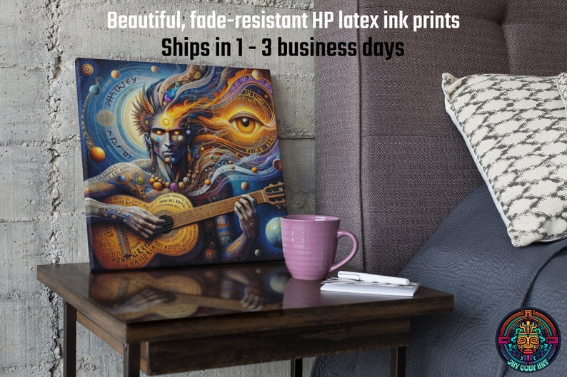 Cosmic Bard Canvas Print, Visionary Art, Psychedelic Art, Music of the ...
