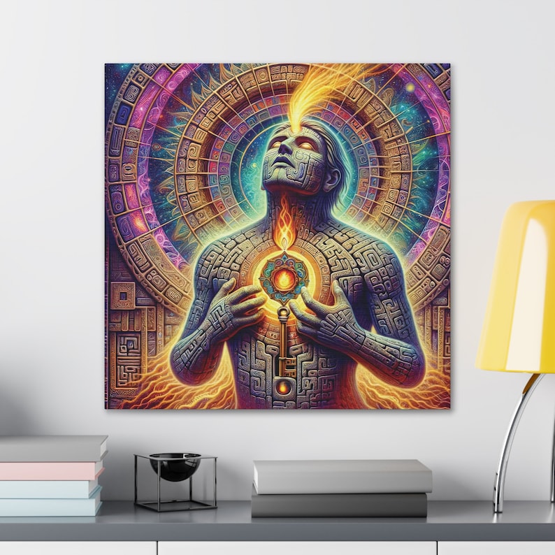 Heart Chakra Awakening Canvas Print, Reiki Art, Therapy Office Decor ...
