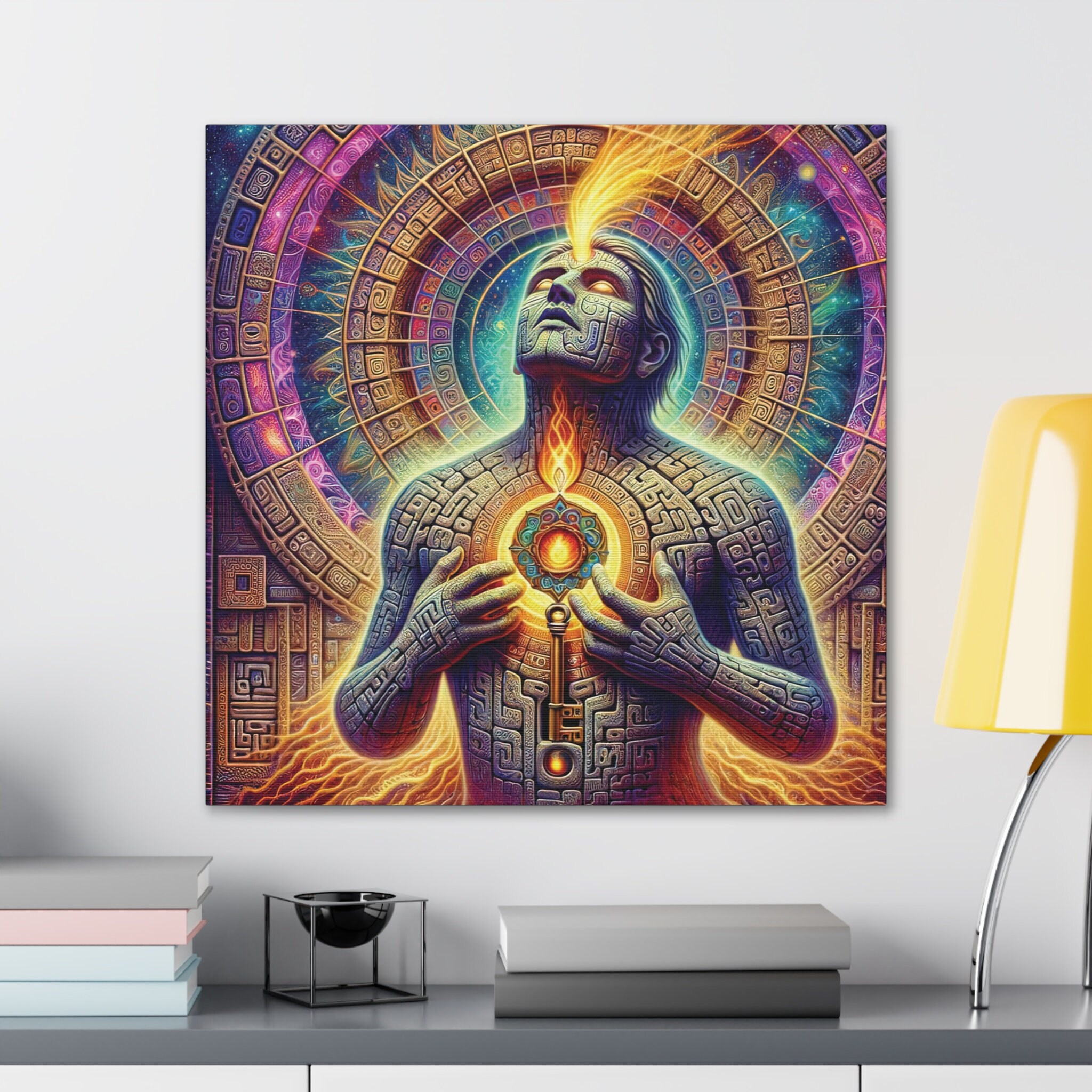 Heart Chakra Awakening Canvas Print, Reiki Art, Therapy Office Decor ...