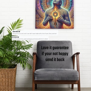 Heart Chakra Awakening Canvas Print, Reiki Art, Therapy Office Decor ...