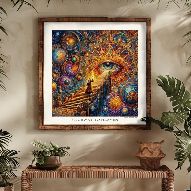 Stairway to Heaven ART PRINT, Trippy Wall Art, Divine Feminine ...