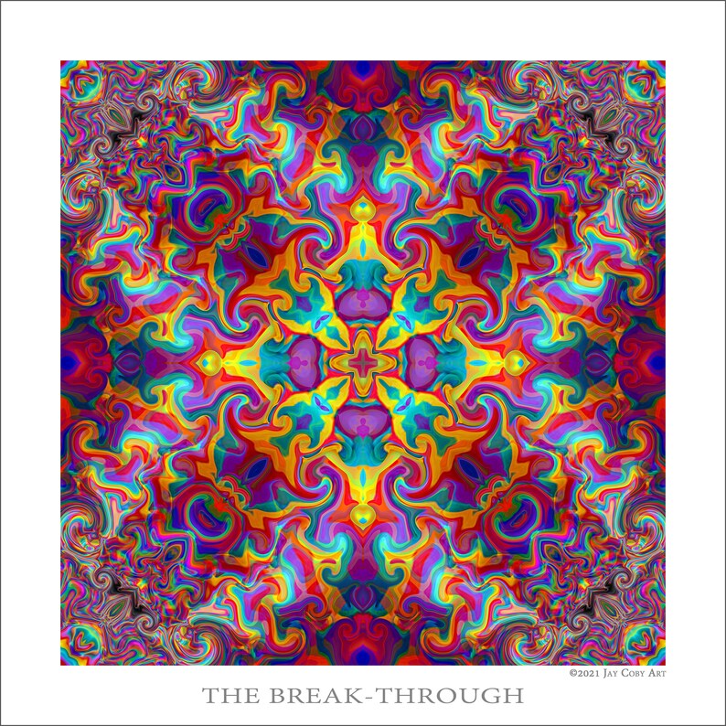 The Break-through Psychedelic Art Print Visionary Art Mandala Abstract ...