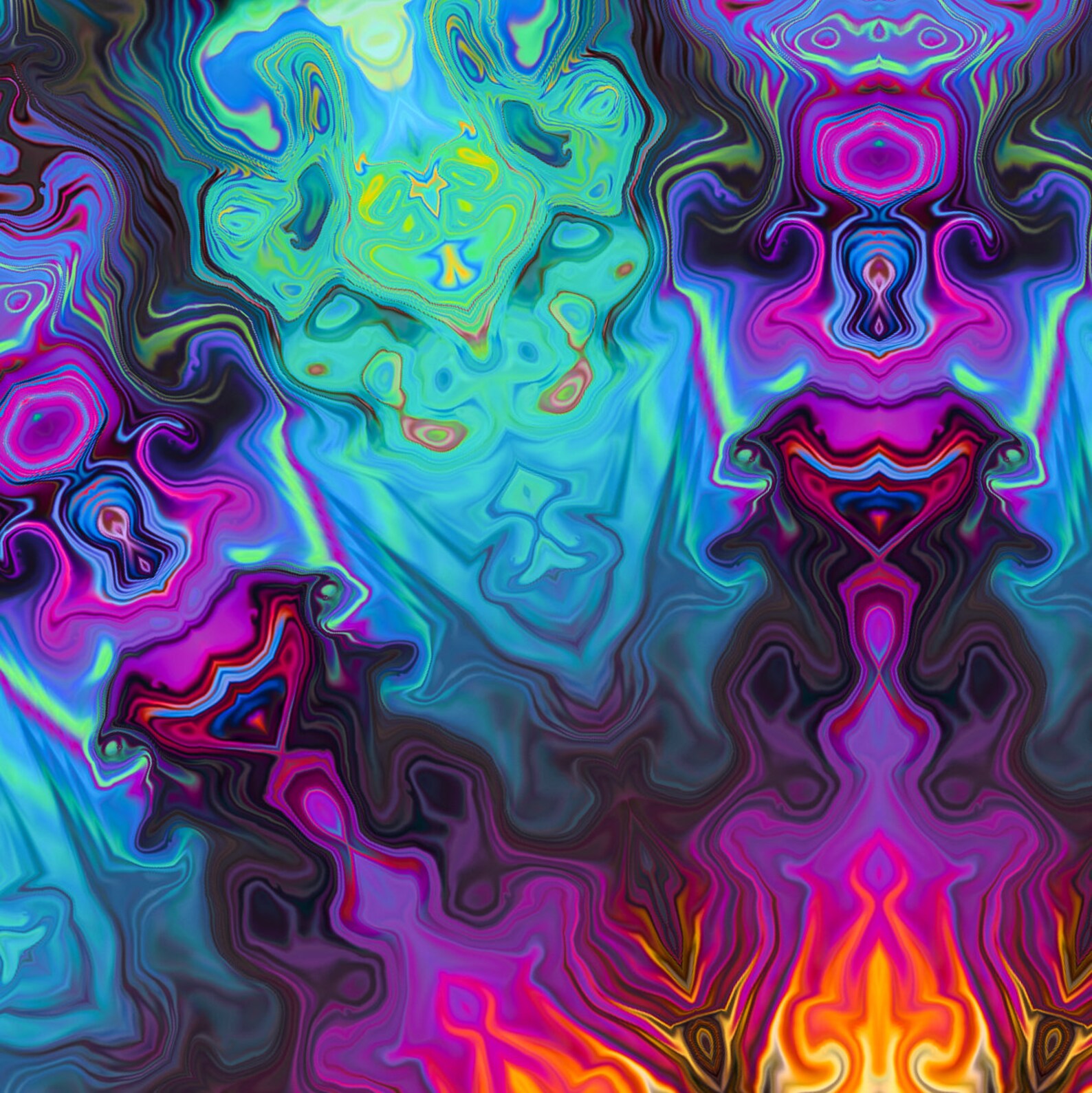 Soul Ablaze Psychedelic Art Print Visionary Art Mandala Abstract Wall ...