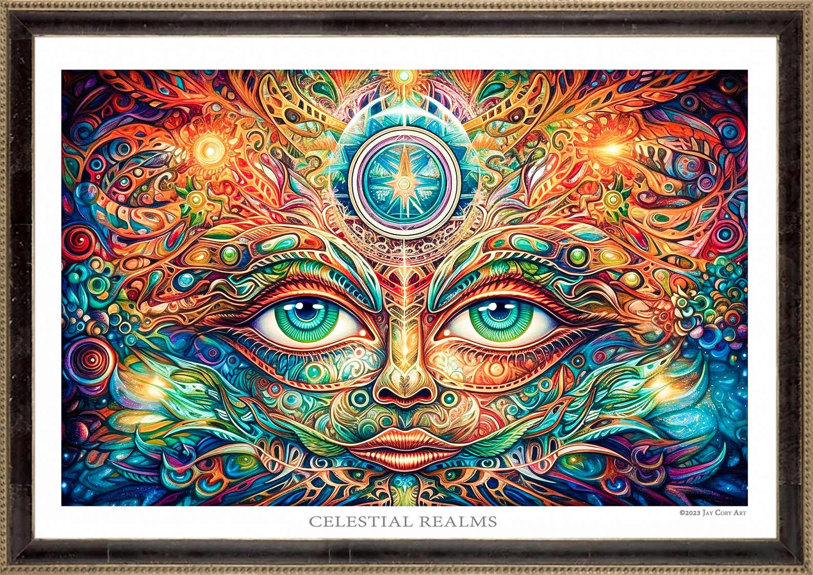 Celestial Realms: Abstract Visionary Art Print - Abstract Wall Art ...