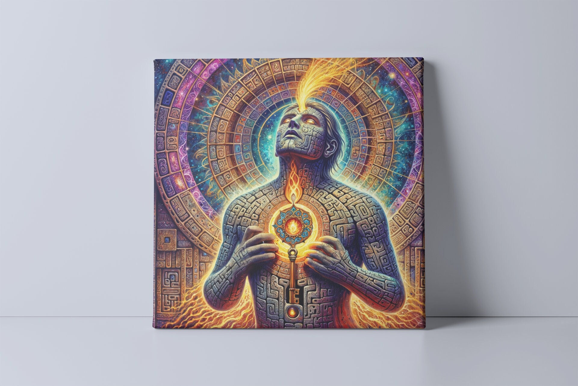 Heart Chakra Awakening Canvas Print, Reiki Art, Therapy Office Decor ...