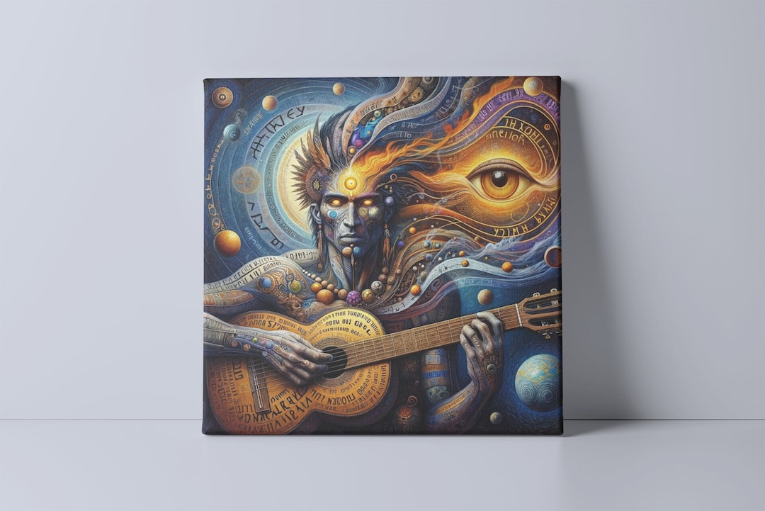 Cosmic Bard Canvas Print, Visionary Art, Psychedelic Art, Music of the ...