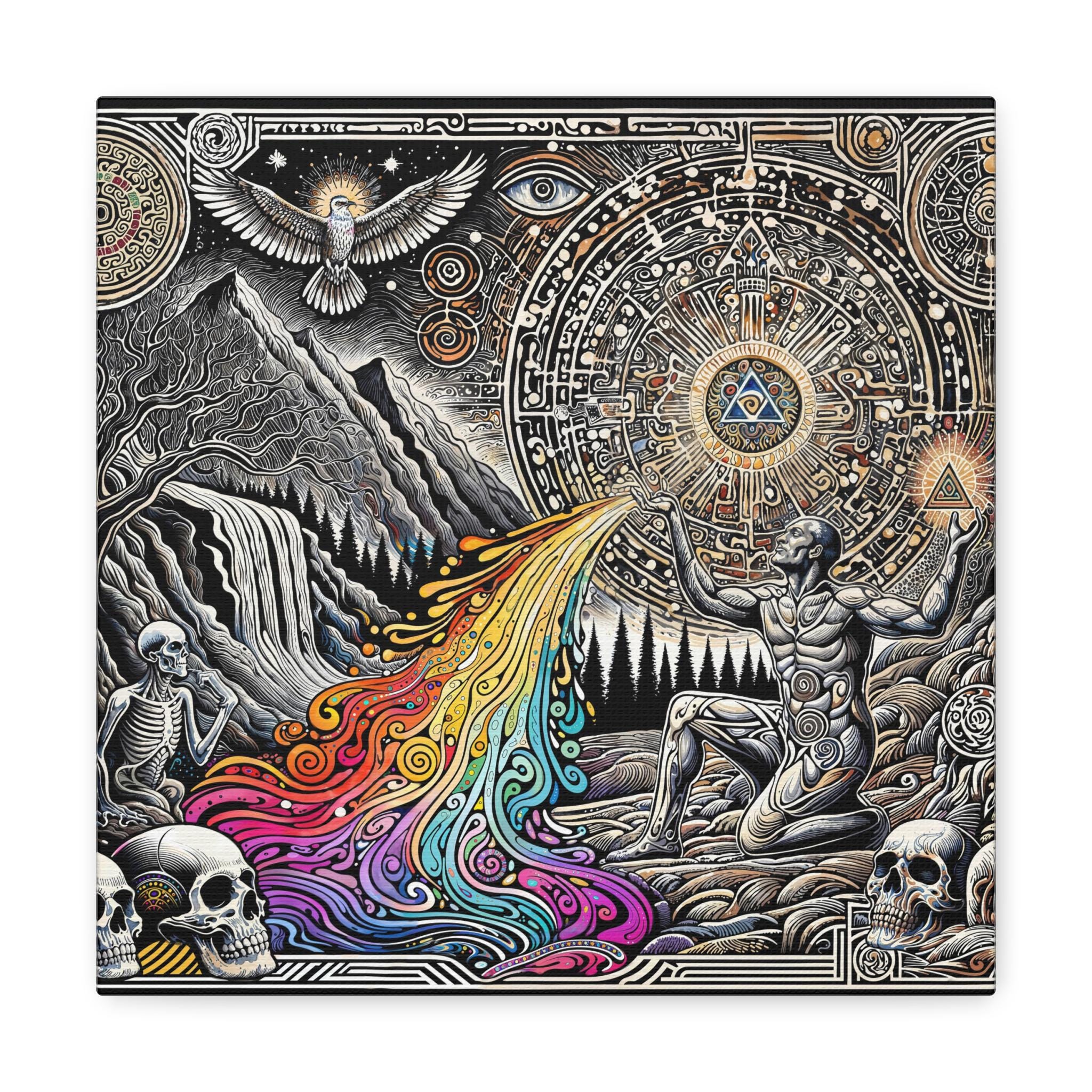 Rainbow Bridge Psychedelic Visionary Canvas Print, Shaman Vision Quest ...