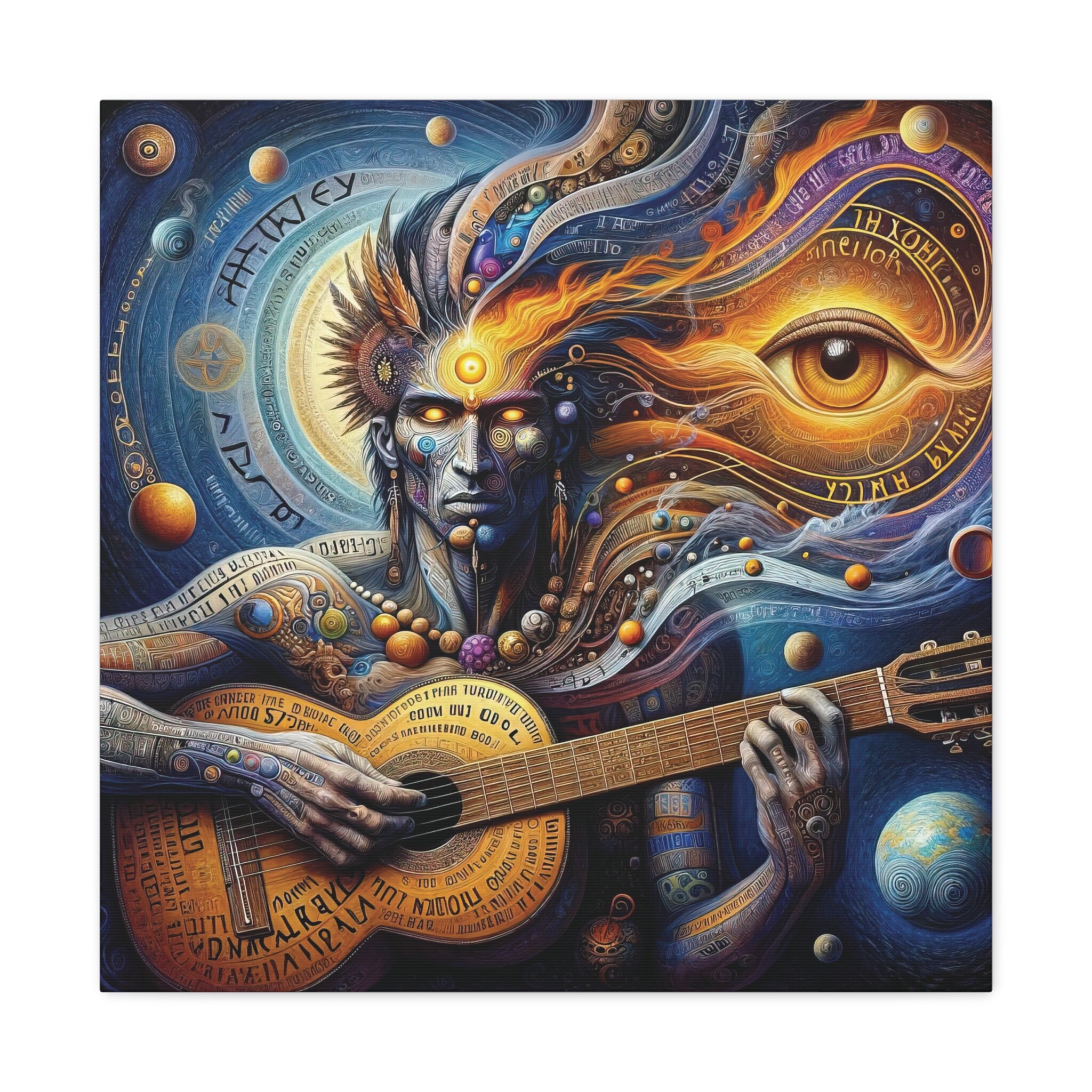 Cosmic Bard Canvas Print, Visionary Art, Psychedelic Art, Music of the ...