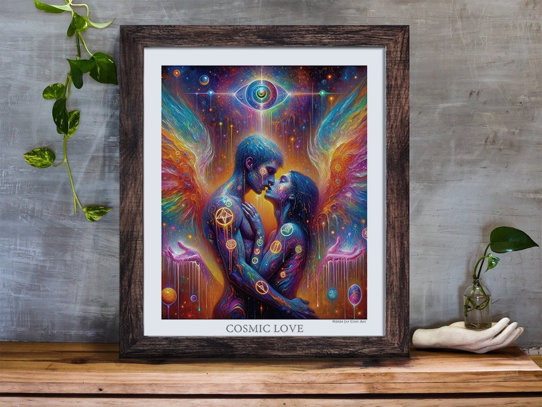 Cosmic Love, Soulmates 20x24in Print, to My Soulmate Drawing, Dazed and ...