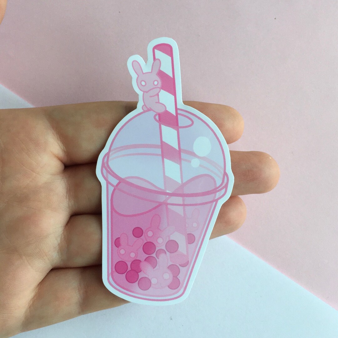 Bunny Bubble Tea Vinyl Sticker - Etsy UK