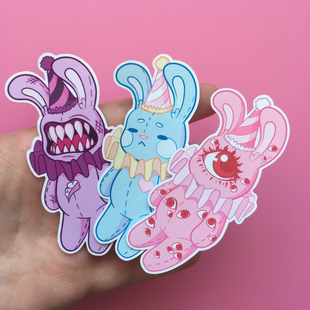 Cute Bunny Vinyl Sticker - Etsy