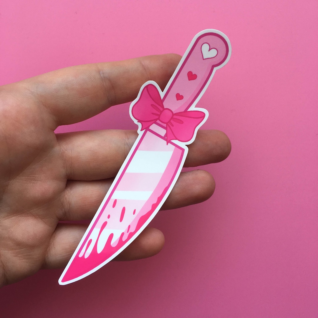 Pink Knife Vinyl Sticker - Etsy