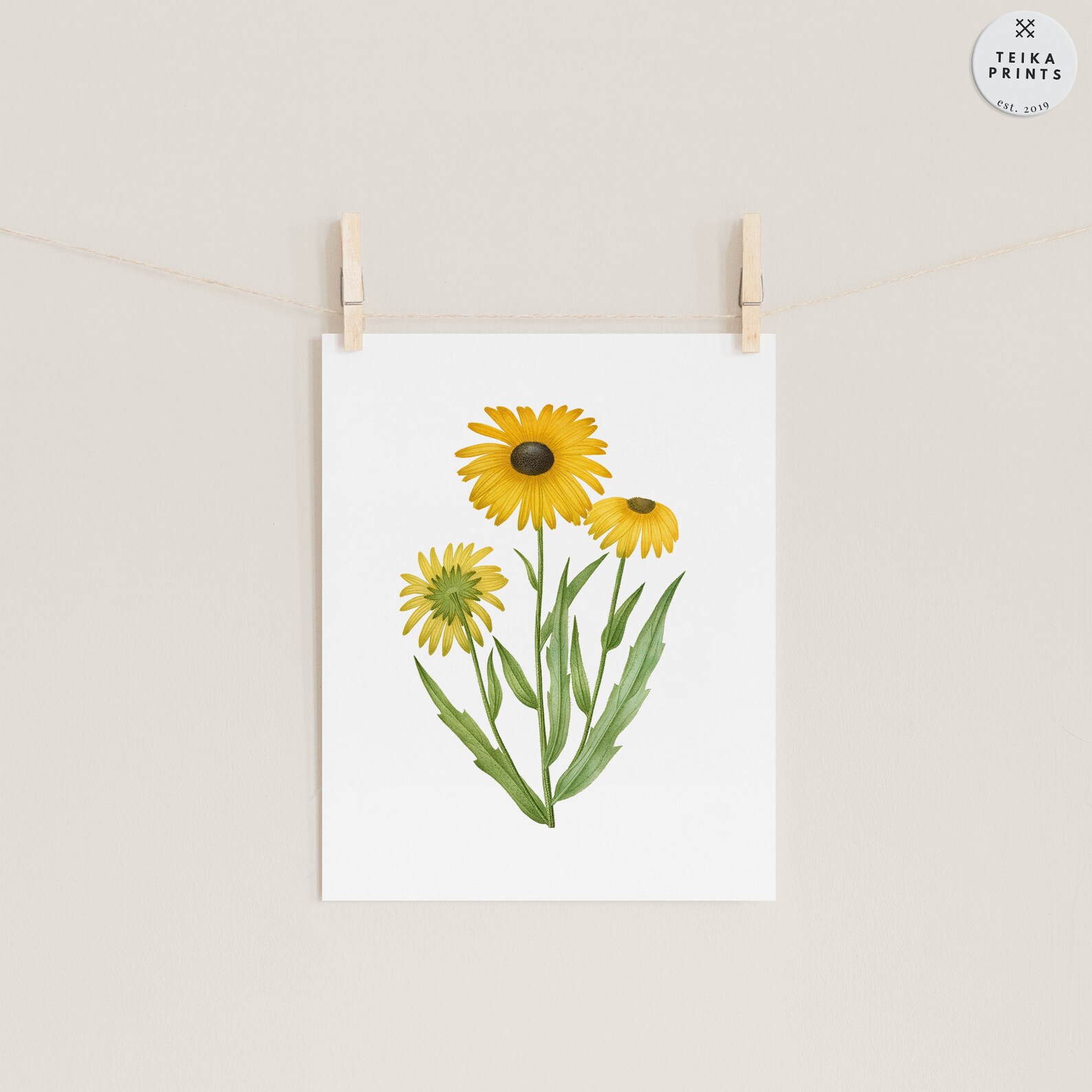 Vintage Yellow Flowers Wall Art Prints Set of 6 / Botanical | Etsy