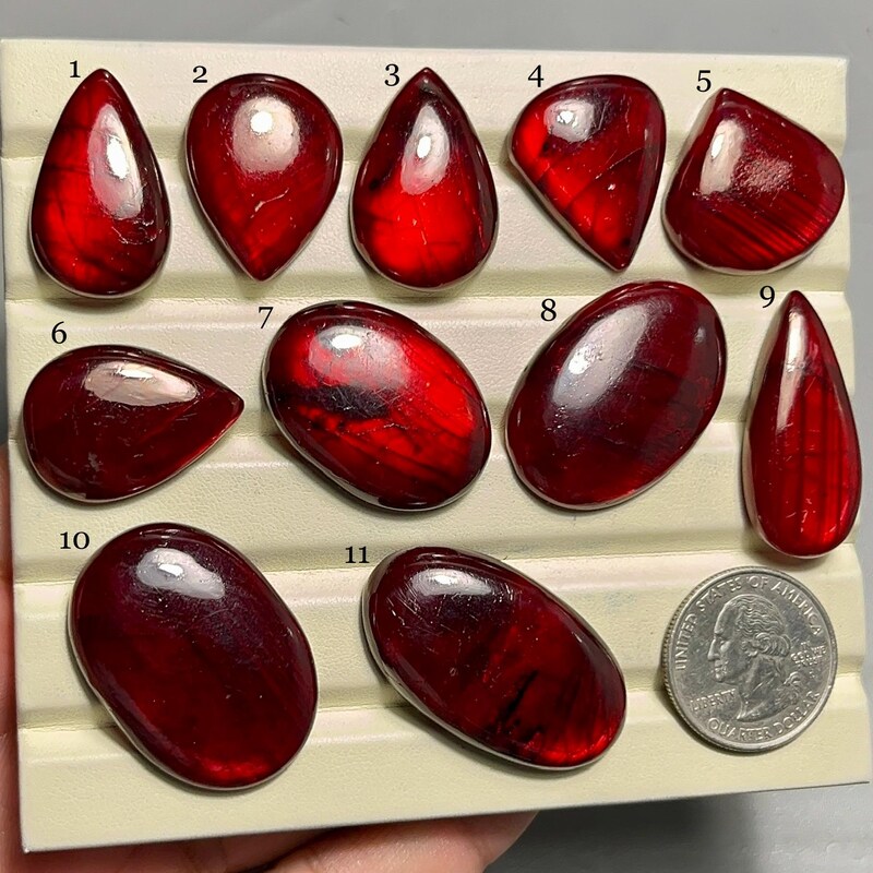 Dyed Red Labradorite - Etsy