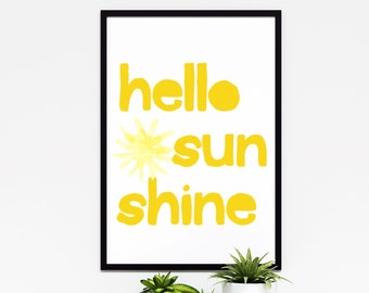 Printable Wall Art Hello Sunshine Print Nursery Print - Etsy