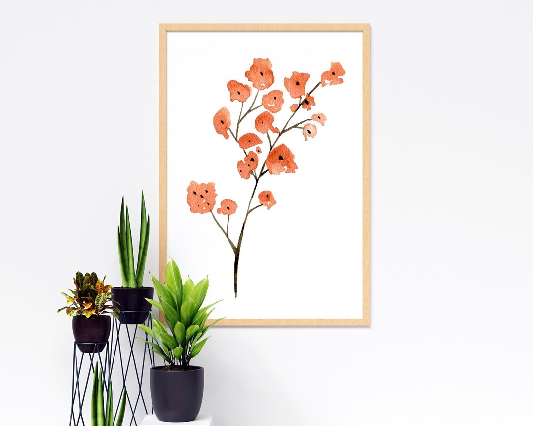 Coral Flowers 1 Watercolor Flower Art Printable - Instant Download ...