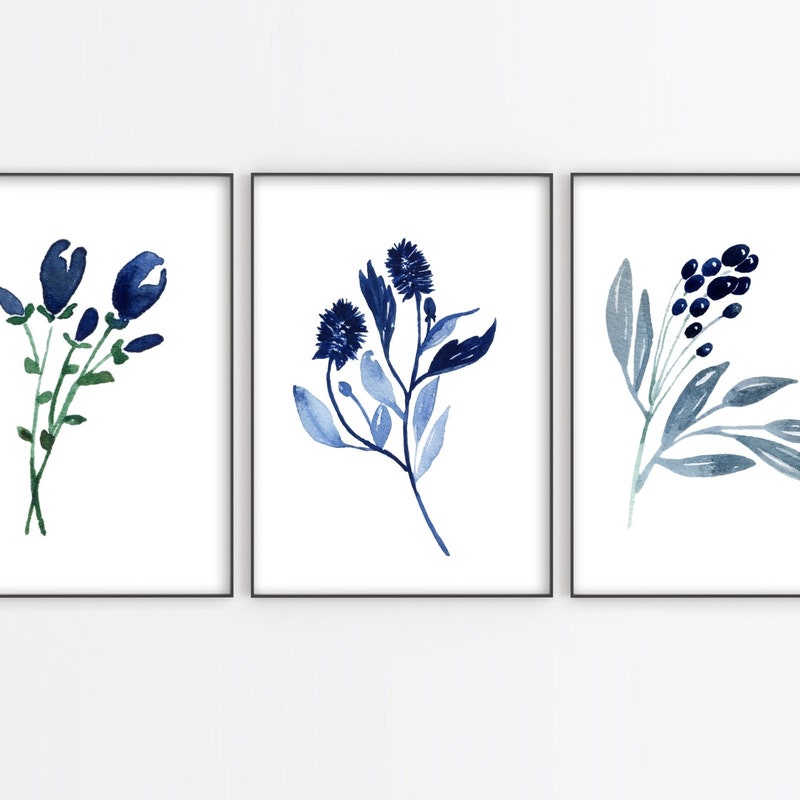 Navy Blue Flowers - Etsy