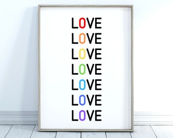 Love is Love Printable LGBTQ Art Gay Pride Wall Art Queer - Etsy