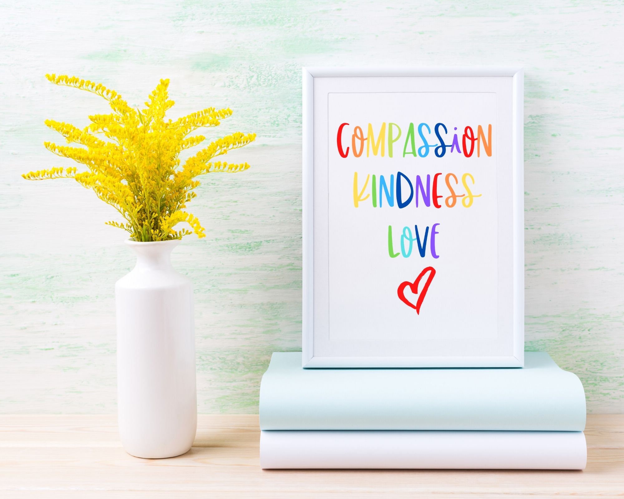 Kindness Poster, Rainbow Colored Wall Art, Instant Download, Kindness ...