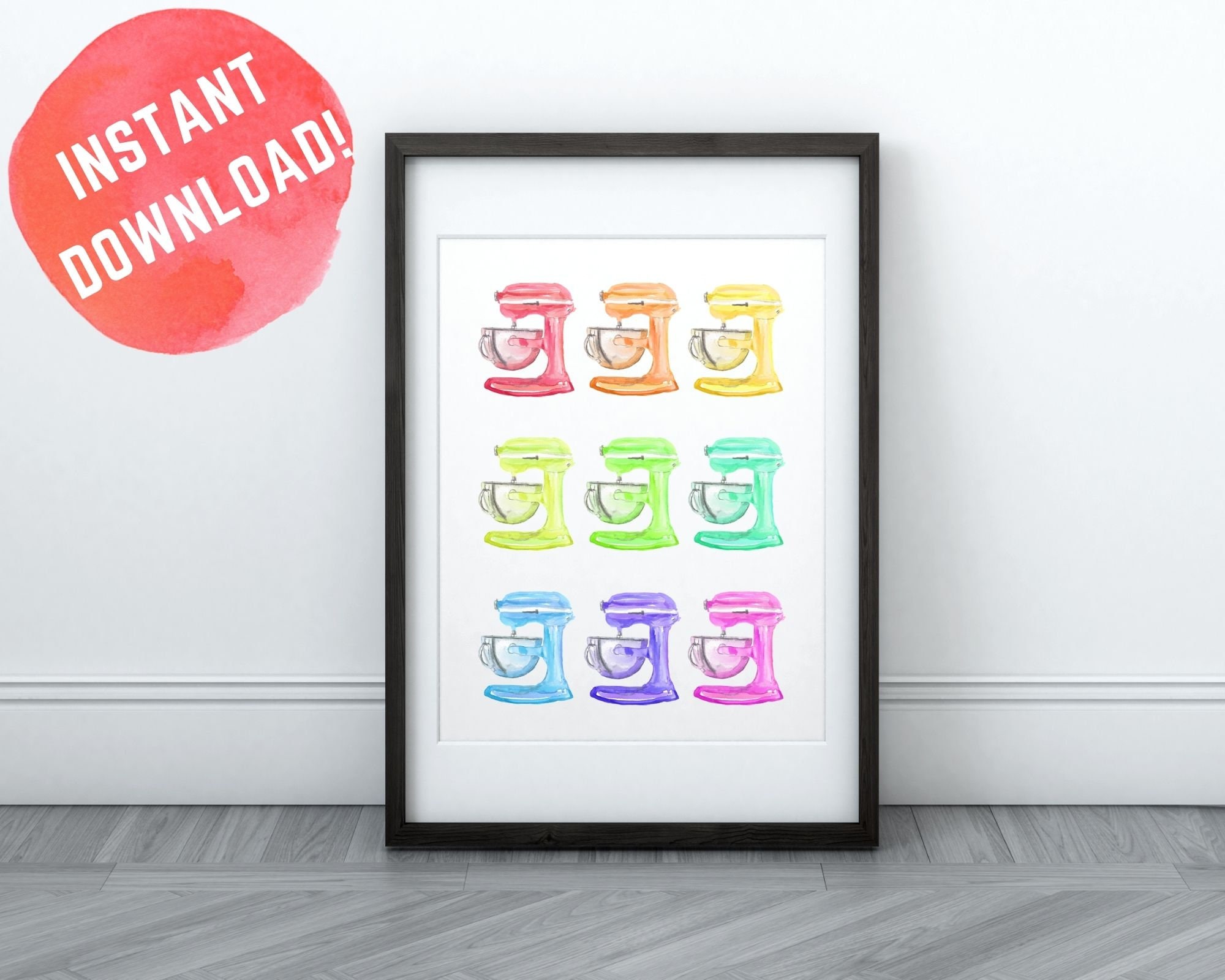 Baking Kitchen Print, Colorful Kitchen Wall Art, Printable Wall Art ...