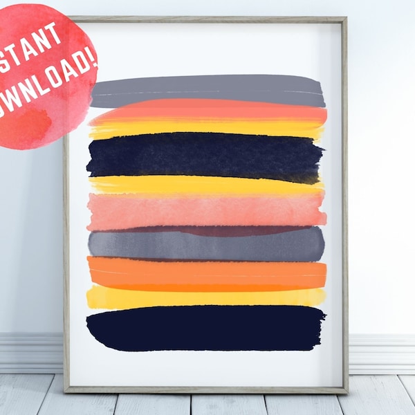 Coral Navy Wall Art - Etsy