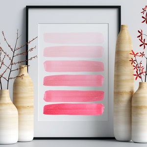 Brush Stroke Print | Abstract Art | Digital Download | Pink | Instant ...