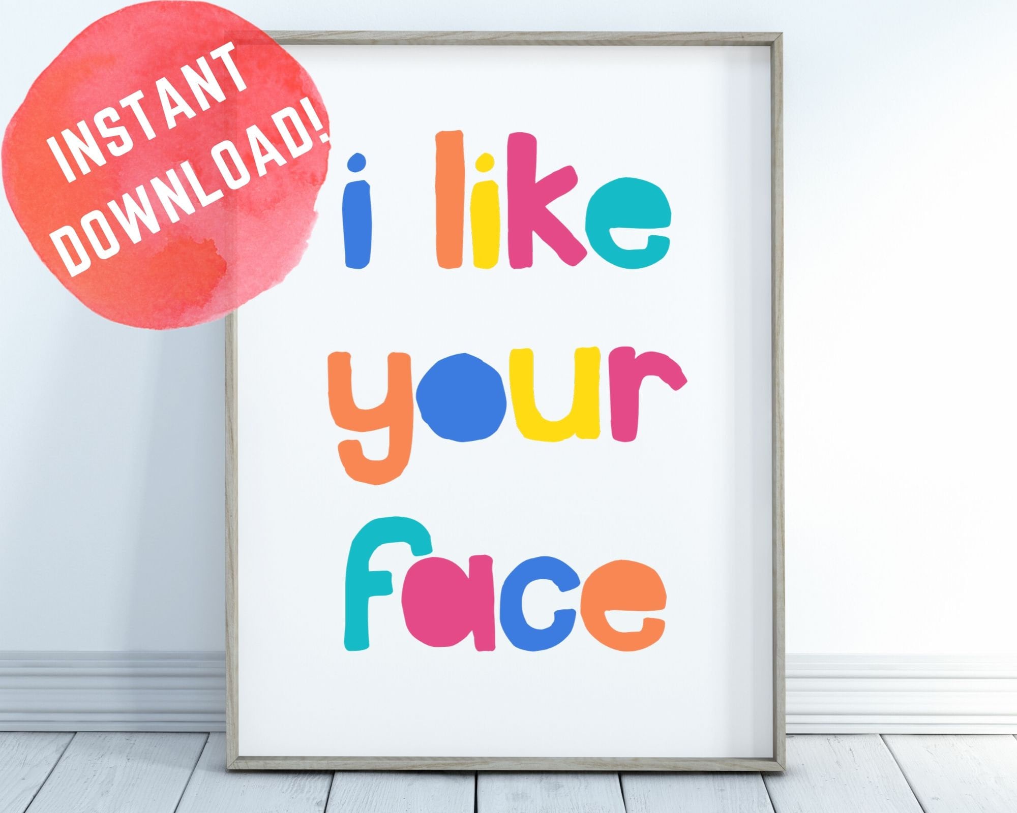I Like Your Face Girlfriend Gift Rainbow Art Wall Art | Etsy