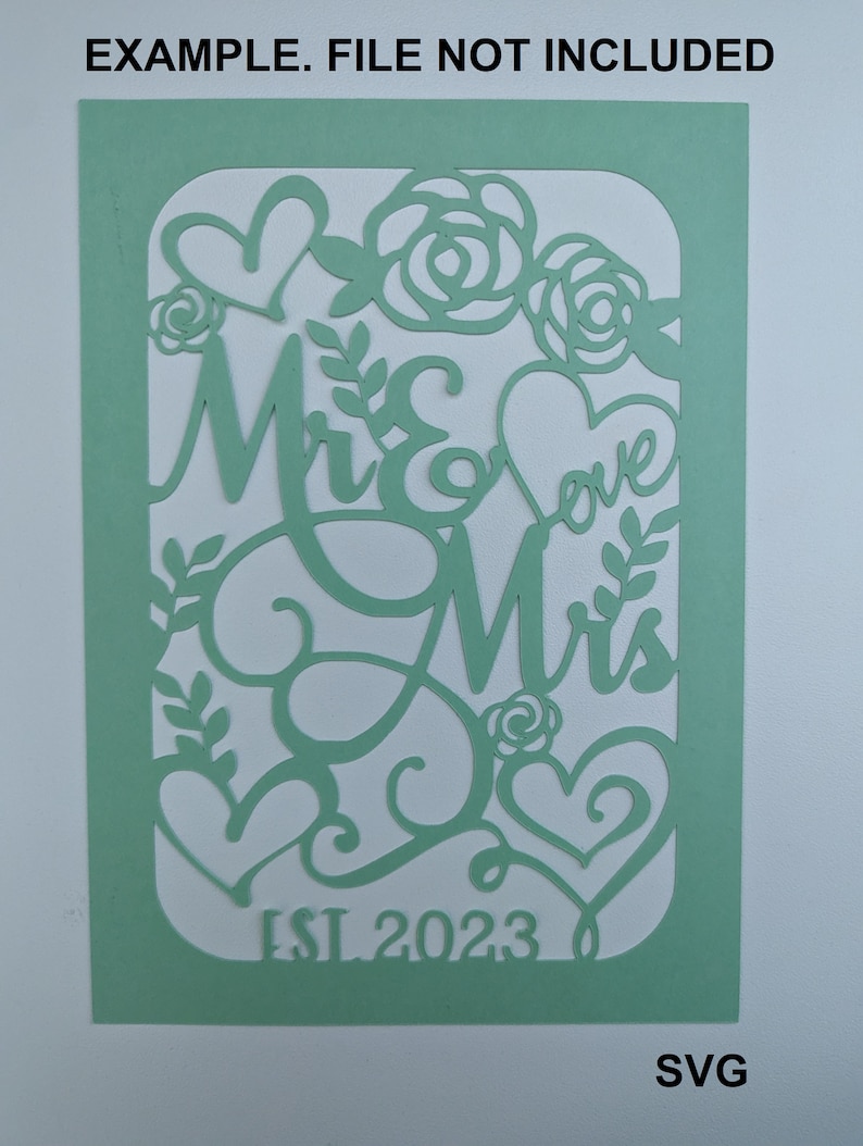 Personalized Wedding Card SVG Cut File - Etsy