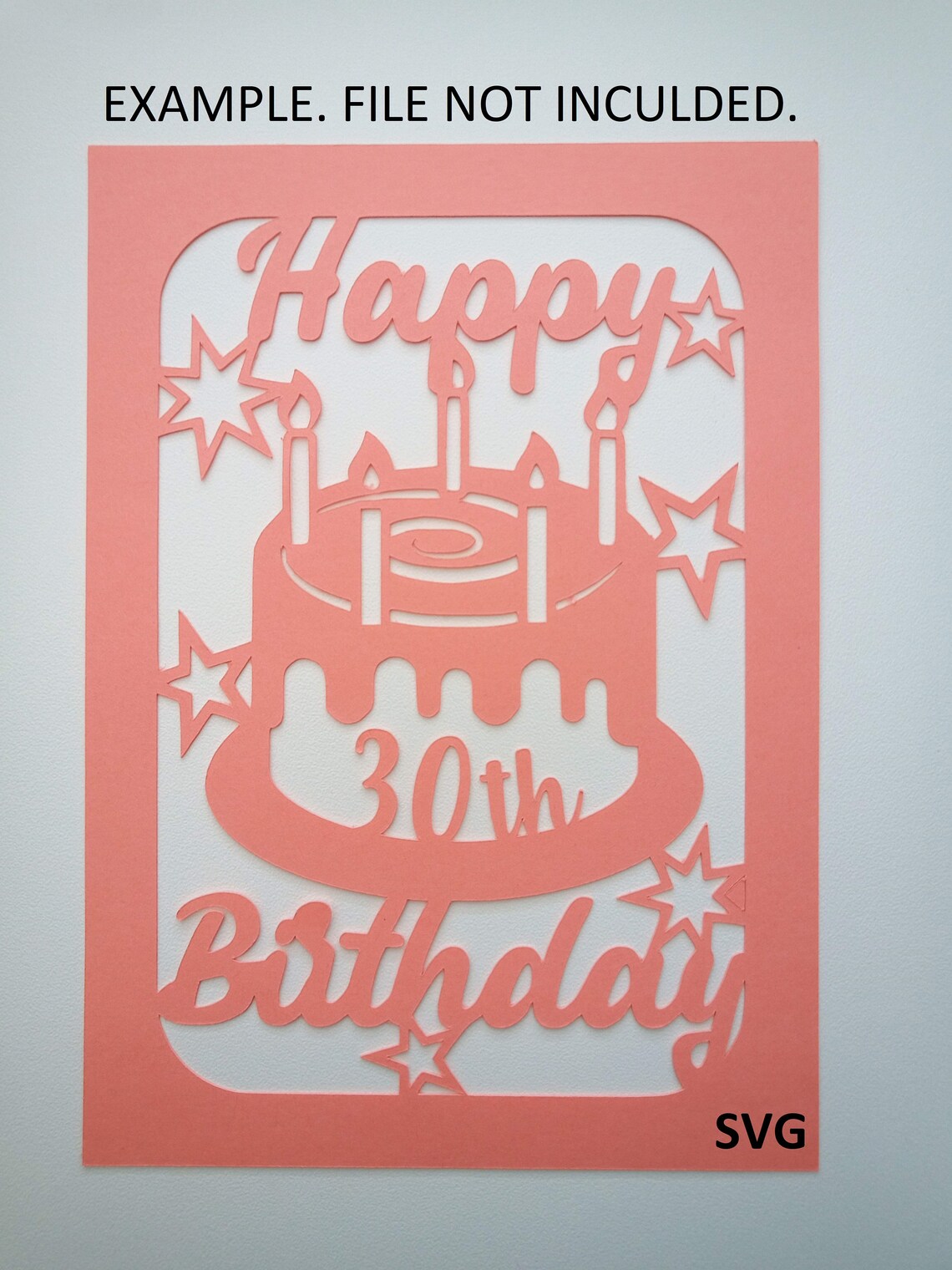 Personalized Birthday Cake Card SVG Cut File - Etsy