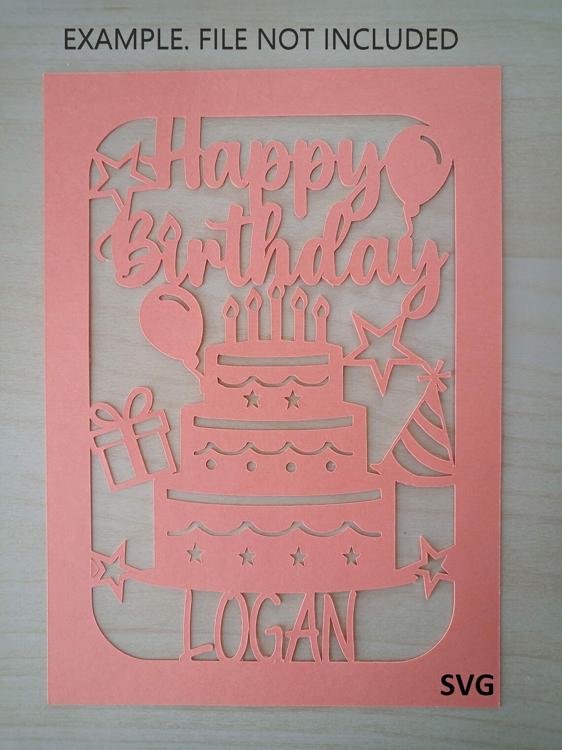 Personalized Birthday Card SVG Cut File | Etsy