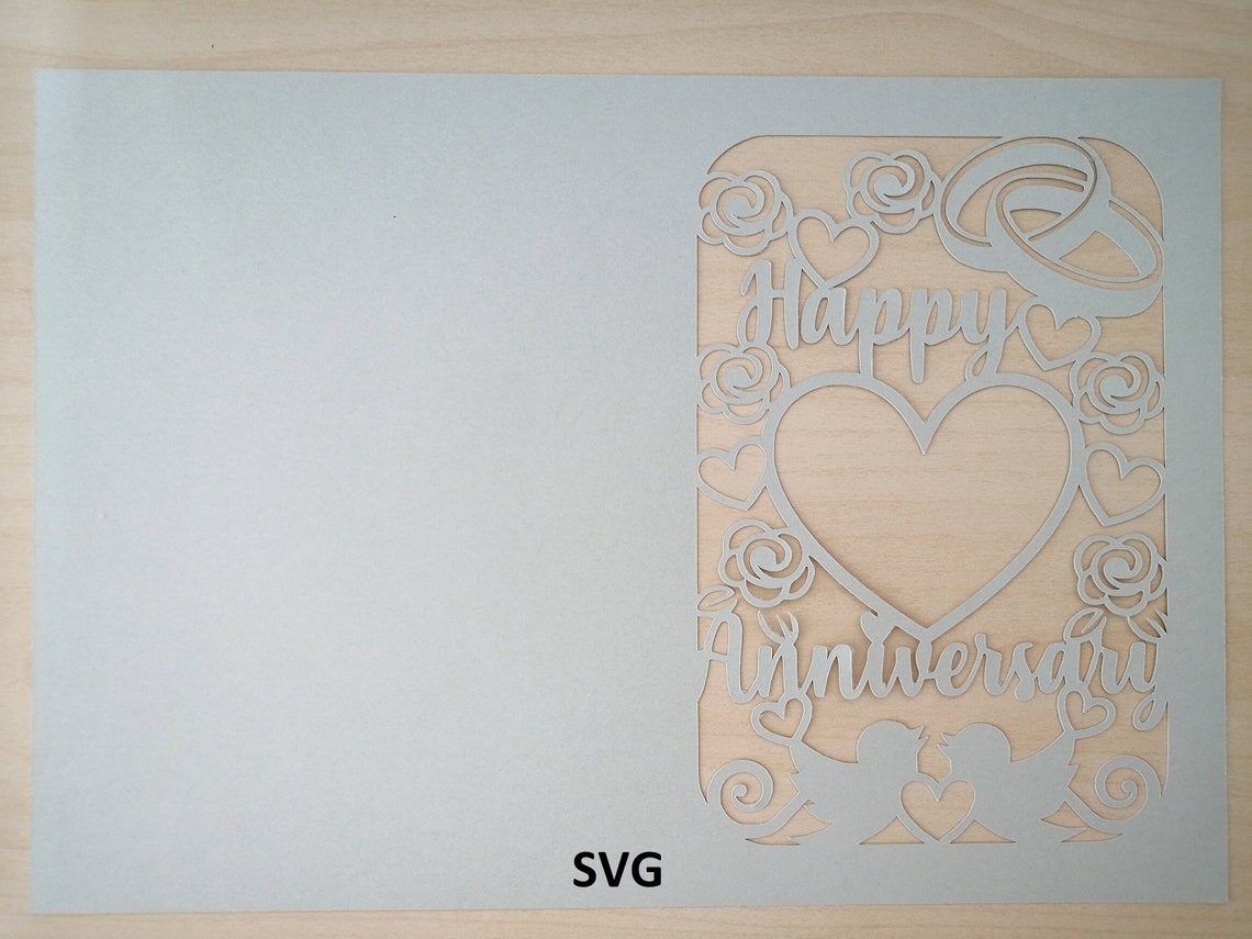 Customizable Milestone Year Wedding Anniversary Card SVG Cut - Etsy