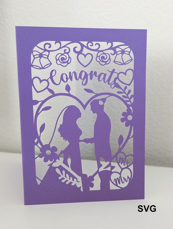 SVG Cut File Wedding Card Bride and Groom - Etsy
