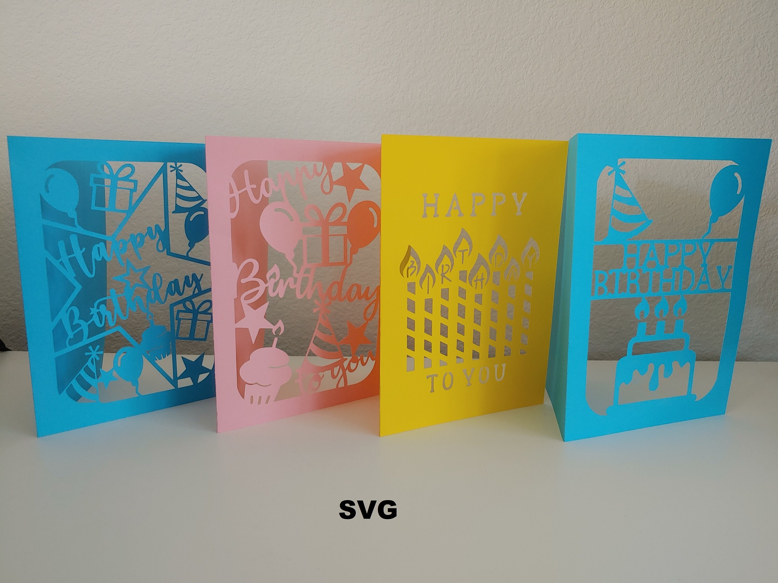 SVG Cut Files the Birthday Card Pack - Etsy