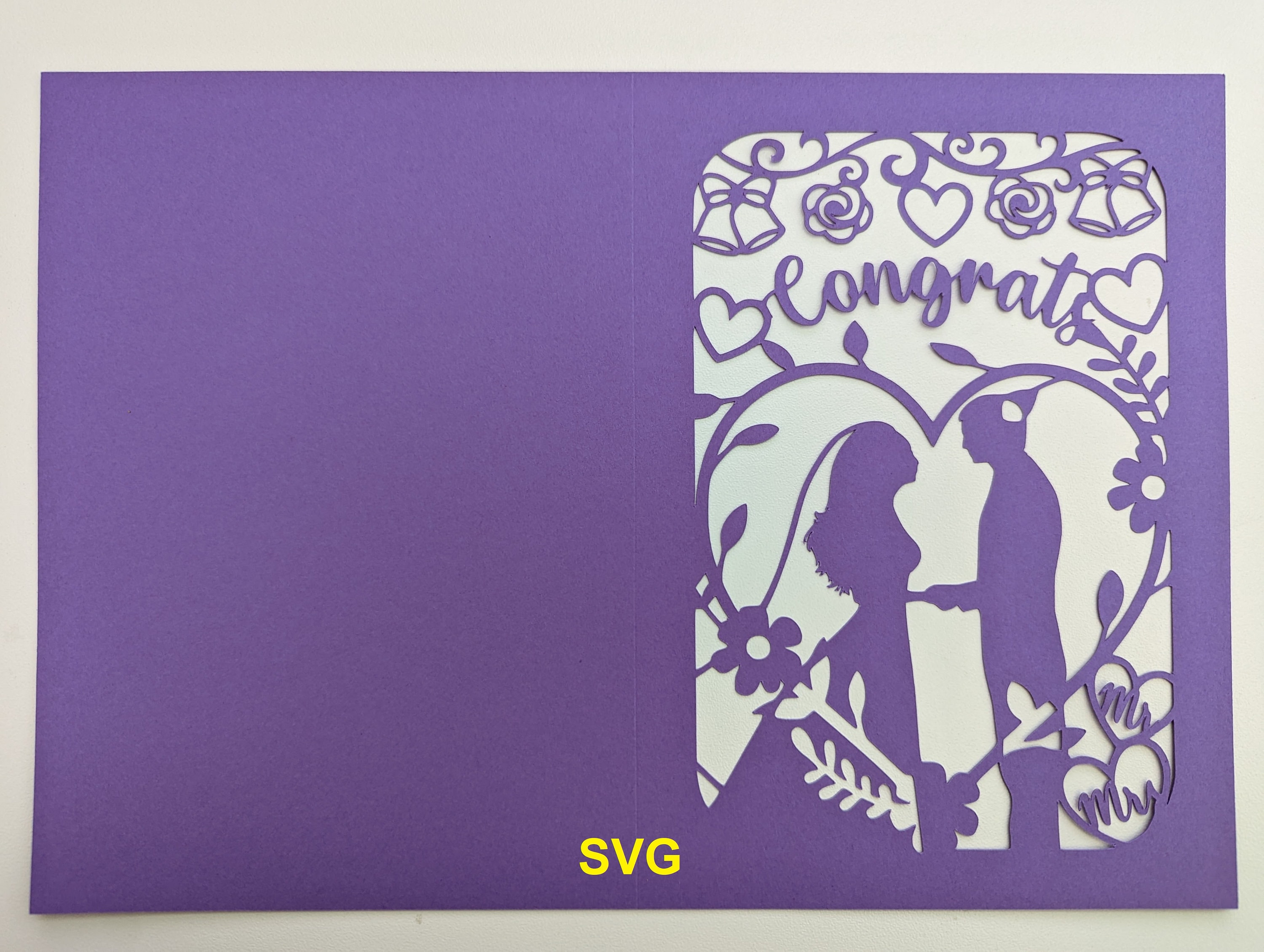 SVG Cut File Wedding Card, Bride and Groom - Etsy