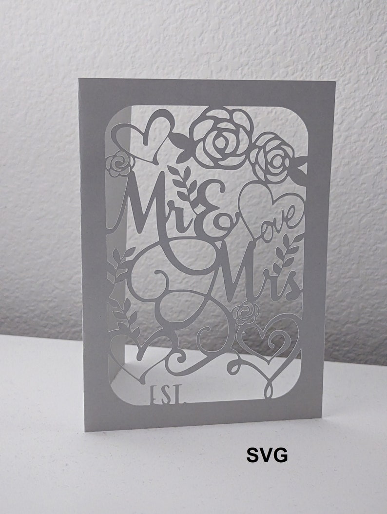 Personalized Wedding Card SVG Cut File - Etsy