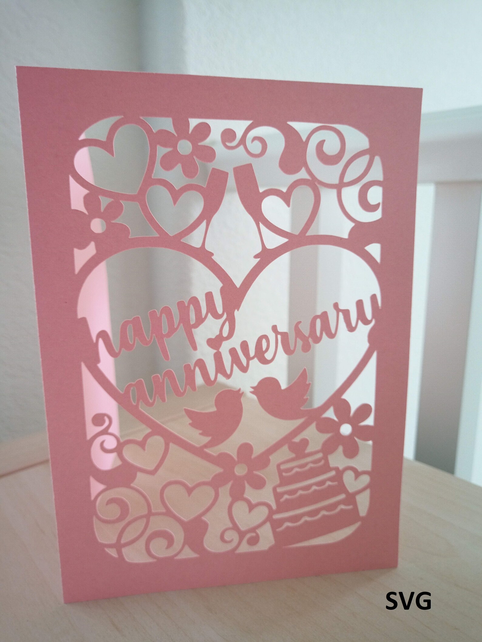 SVG Cut File Wedding Anniversary Card - Etsy UK