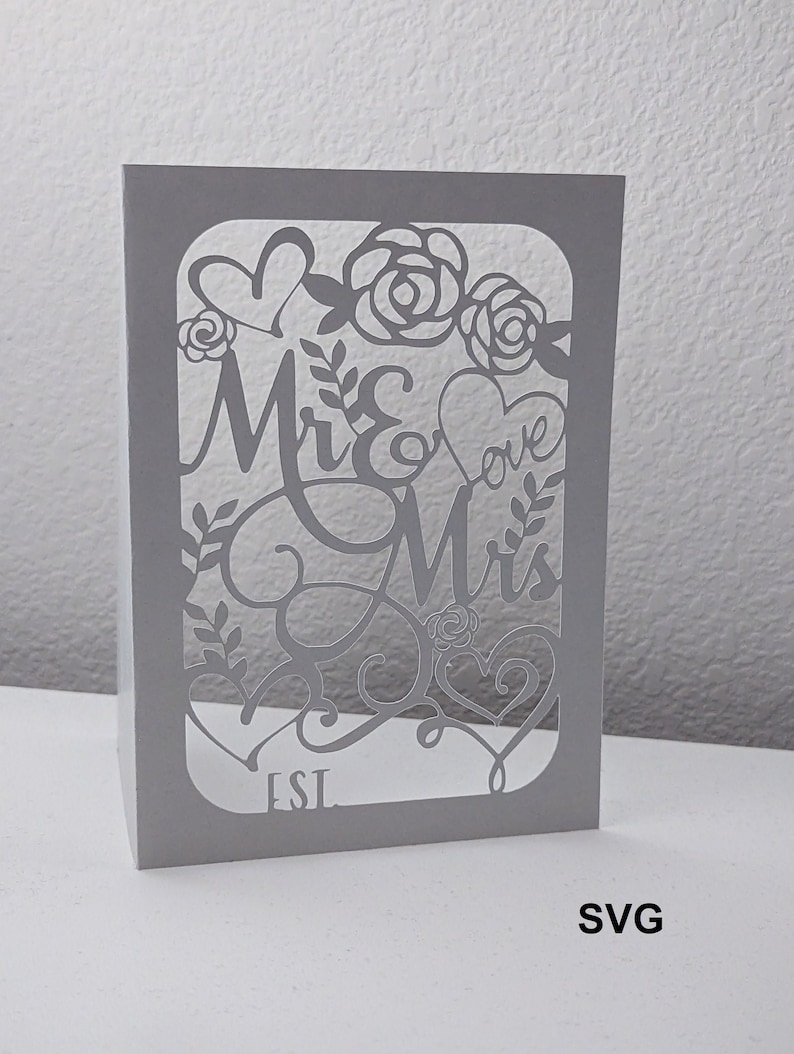 Personalized Wedding Card SVG Cut File - Etsy