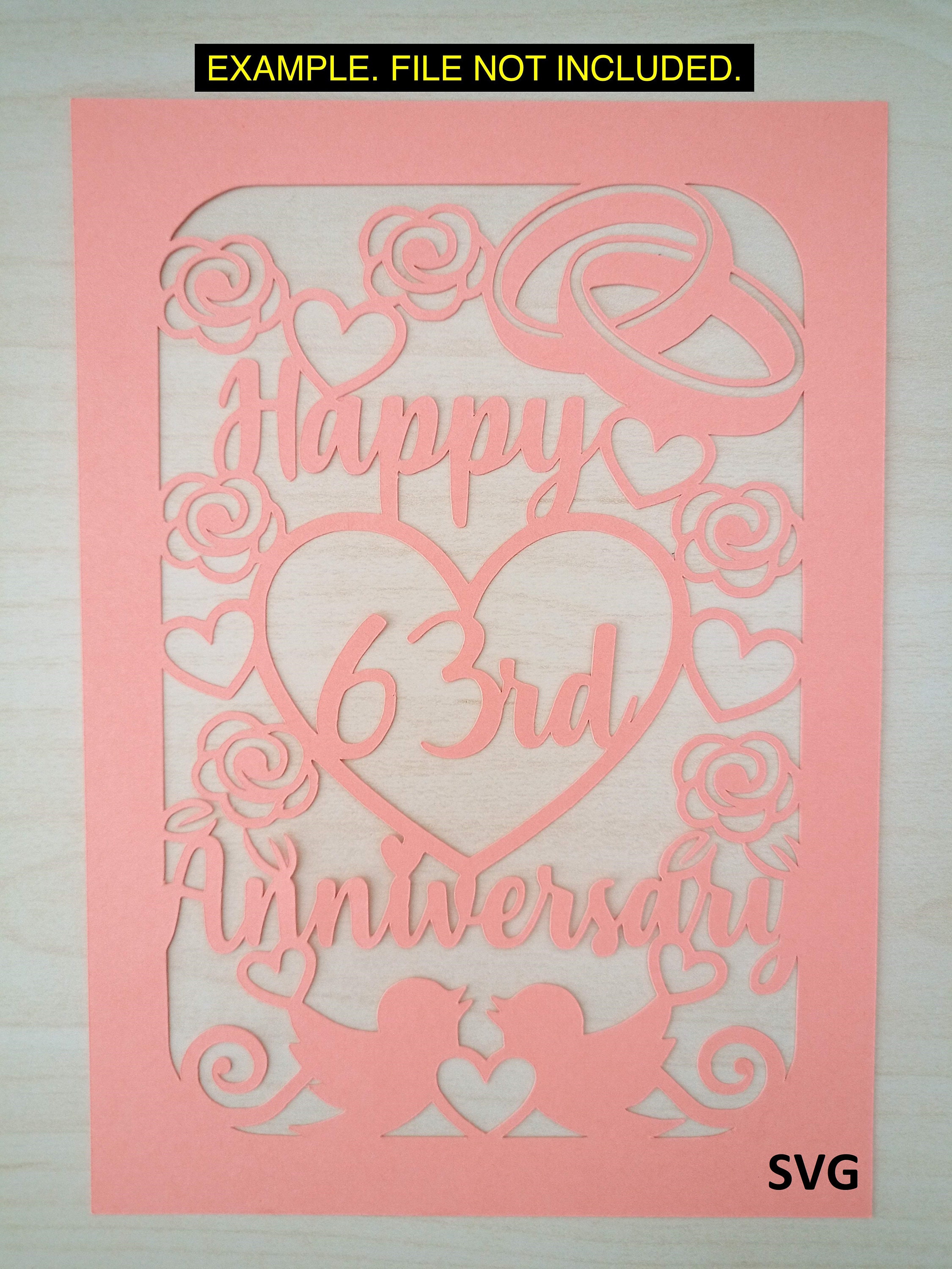 Customizable Milestone Year Wedding Anniversary Card SVG Cut - Etsy