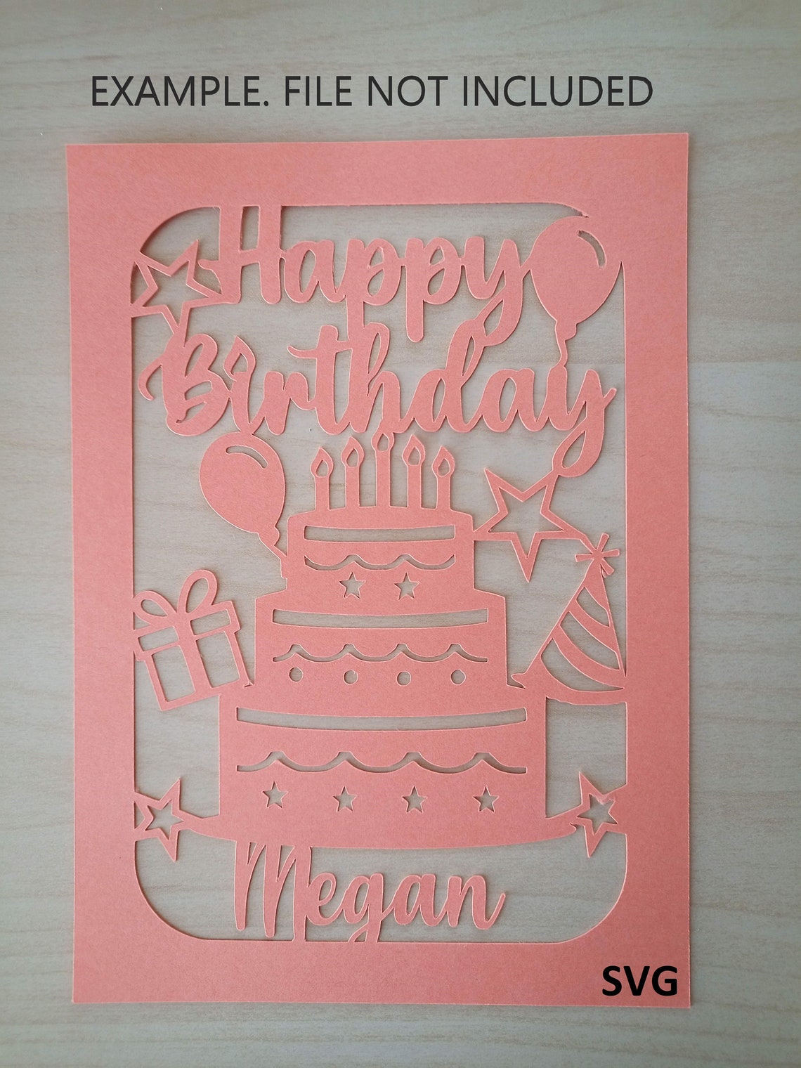Personalized Birthday Card SVG Cut File | Etsy