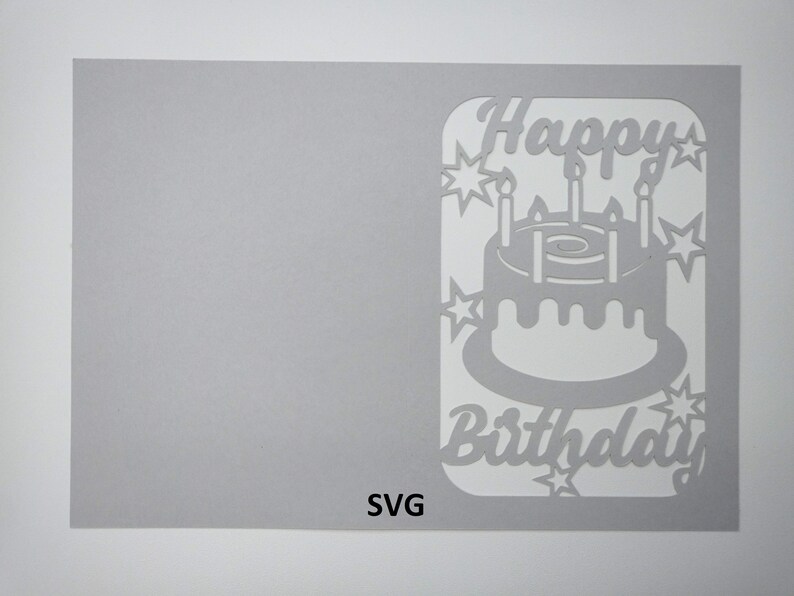 Personalized Birthday Cake Card SVG Cut File - Etsy