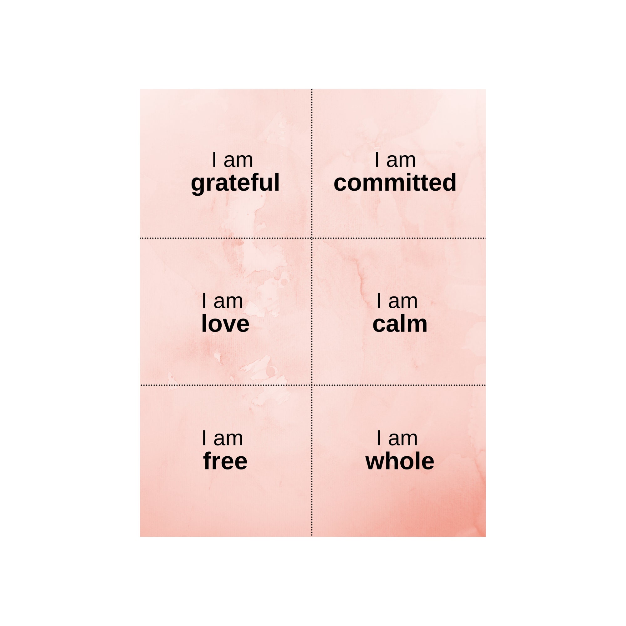 I AM Affirmation Cards, Inspirational Instant Printable, Digital ...