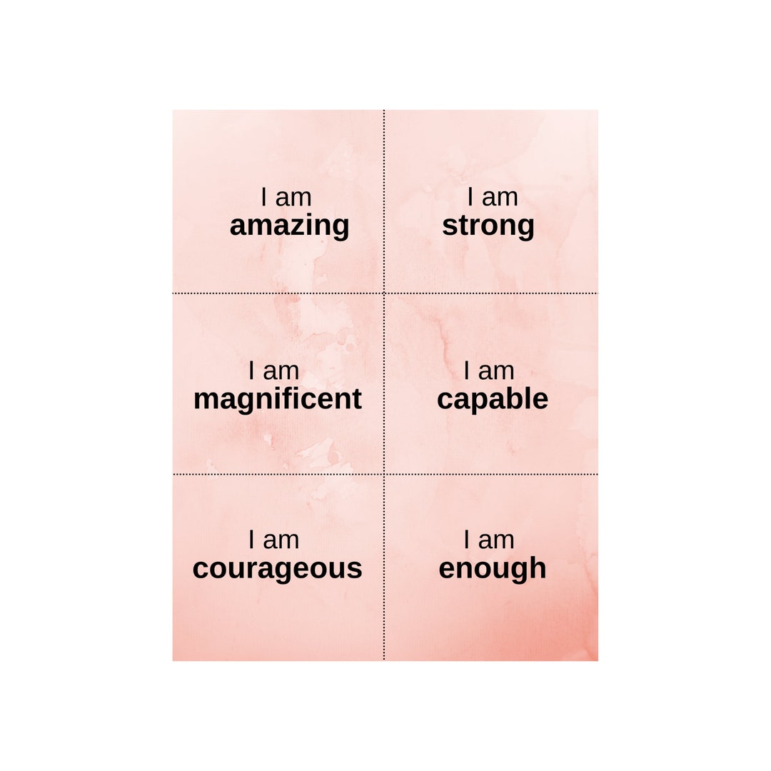 I AM Affirmation Cards, Inspirational Instant Printable, Digital ...
