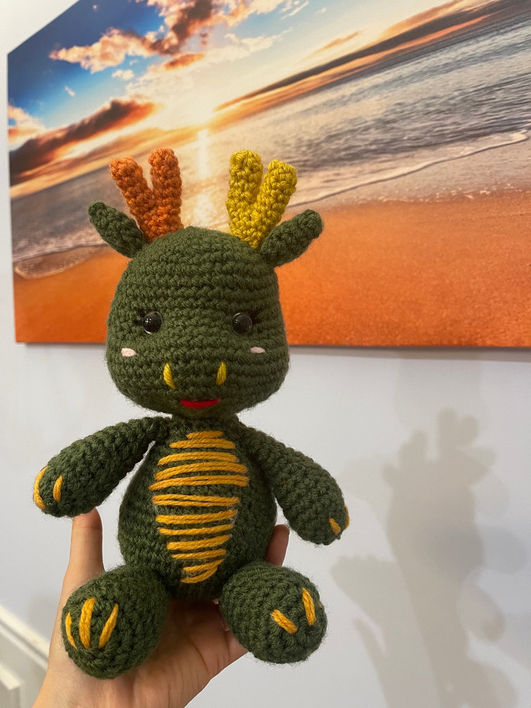 Chloe the Cute Dragon - Crochet Dragon - Handmade Crochet - Etsy