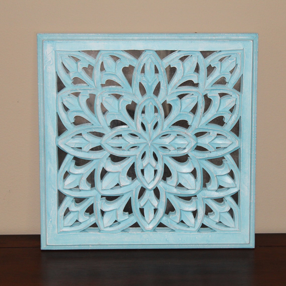 Sky Blue Mirrored Wall Panel 18 Wooden Wall | Etsy