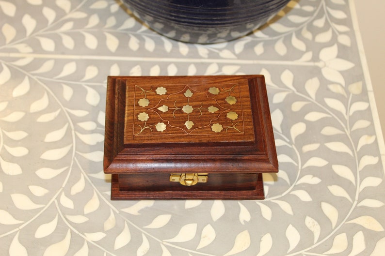 Visiting Card Holder Wood Box Carved Office Table Top | Etsy